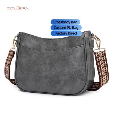 China PU Leather Women's Work Commuting Shoulder Bag Casual Ladies' Crossbody Bag Large Capacity Vintage Sling Bags with Custom LOGO for sale