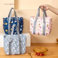 China Floral Square-Shaped Lunch Bag Large Capacity Insulated Bag Oxford Lunch Bags Bento Bag Insulated Direct Manufacturer Made for sale