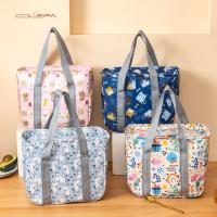 China Floral Square-Shaped Lunch Bag Large Capacity Insulated Bag Oxford Lunch Bags Bento Bag Insulated Direct Manufacturer Made for sale
