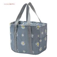 China Floral Square-Shaped Lunch Bag Large Capacity Insulated Bag Oxford Lunch Bags Bento Bag Insulated Direct Manufacturer Made for sale