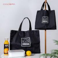 China Oxford Fabric Black Shopping Bag Modern Travel Eco-Friendly Tote Supermarket Bag Large Capacity Foldable Thickened Storage Bag for sale