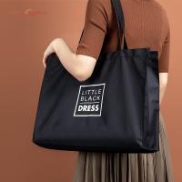 China Oxford Fabric Black Shopping Bag Modern Travel Eco-Friendly Tote Supermarket Bag Large Capacity Foldable Thickened Storage Bag for sale