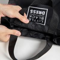 China Oxford Fabric Black Shopping Bag Modern Travel Eco-Friendly Tote Supermarket Bag Large Capacity Foldable Thickened Storage Bag for sale