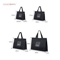 China Oxford Fabric Black Shopping Bag Modern Travel Eco-Friendly Tote Supermarket Bag Large Capacity Foldable Thickened Storage Bag for sale
