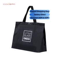 China Oxford Fabric Black Shopping Bag Modern Travel Eco-Friendly Tote Supermarket Bag Large Capacity Foldable Thickened Storage Bag for sale