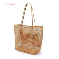 China Foldable Beach Nylon Mesh Tote Women's Shoulder Bag Summer Outdoor Travel Essential Recreational crochet bag with Custom Color for sale