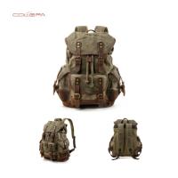 China European & American Style Outdoor Backpack Casual Book Bag Large Capacity Travel Backpack Canvas & PU Leather Blend Hiking Bag for sale
