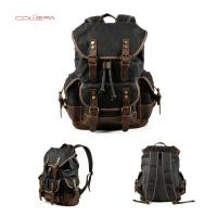 China European & American Style Outdoor Backpack Casual Book Bag Large Capacity Travel Backpack Canvas & PU Leather Blend Hiking Bag for sale