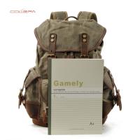 China European & American Style Outdoor Backpack Casual Book Bag Large Capacity Travel Backpack Canvas & PU Leather Blend Hiking Bag for sale