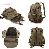 China European & American Style Outdoor Backpack Casual Book Bag Large Capacity Travel Backpack Canvas & PU Leather Blend Hiking Bag for sale