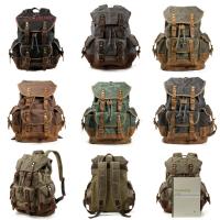 China European & American Style Outdoor Backpack Casual Book Bag Large Capacity Travel Backpack Canvas & PU Leather Blend Hiking Bag for sale