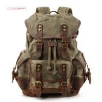 China European & American Style Outdoor Backpack Casual Book Bag Large Capacity Travel Backpack Canvas & PU Leather Blend Hiking Bag for sale