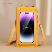 China New Touchscreen Phone Case Women's PU Anti-Theft Multi-Functional Crossbody Shoulder Bag Versatile Transparent Mini Phone Pouch for sale
