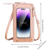 China New Touchscreen Phone Case Women's PU Anti-Theft Multi-Functional Crossbody Shoulder Bag Versatile Transparent Mini Phone Pouch for sale