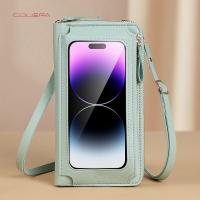 China New Touchscreen Phone Case Women's PU Anti-Theft Multi-Functional Crossbody Shoulder Bag Versatile Transparent Mini Phone Pouch for sale