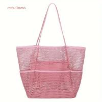 China Hot-selling Unisex Swim & Beach Bag Portable Shoulder Storage Crossbody Bag Versatile Polyester Mesh Crochet Bag Carryall Items for sale