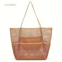China Hot-selling Unisex Swim & Beach Bag Portable Shoulder Storage Crossbody Bag Versatile Polyester Mesh Crochet Bag Carryall Items for sale