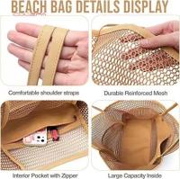 China Hot-selling Unisex Swim & Beach Bag Portable Shoulder Storage Crossbody Bag Versatile Polyester Mesh Crochet Bag Carryall Items for sale