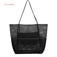 China Hot-selling Unisex Swim & Beach Bag Portable Shoulder Storage Crossbody Bag Versatile Polyester Mesh Crochet Bag Carryall Items for sale