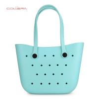 China Colefa Hot-selling Multi-color Bag New Perforated EVA Tote Bag Foreign Bestseller In-Stock Handheld Beach Tote Bag Wholesales for sale