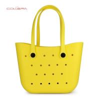 China Colefa Hot-selling Multi-color Bag New Perforated EVA Tote Bag Foreign Bestseller In-Stock Handheld Beach Tote Bag Wholesales for sale