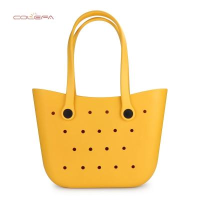 China Colefa Hot-selling Multi-color Bag New Perforated EVA Tote Bag Foreign Bestseller In-Stock Handheld Beach Tote Bag Wholesales for sale