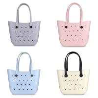China Colefa Hot-selling Multi-color Bag New Perforated EVA Tote Bag Foreign Bestseller In-Stock Handheld Beach Tote Bag Wholesales for sale