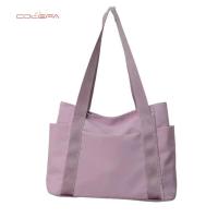 China Women's Bag Japanese-Style Solid Color Tote Bag Large Capacity Shoulder Bag Casual Minimalist Mom Bag Canvas Fabric Handbag for sale