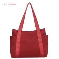 China Women's Bag Japanese-Style Solid Color Tote Bag Large Capacity Shoulder Bag Casual Minimalist Mom Bag Canvas Fabric Handbag for sale