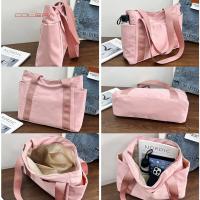 China Women's Bag Japanese-Style Solid Color Tote Bag Large Capacity Shoulder Bag Casual Minimalist Mom Bag Canvas Fabric Handbag for sale