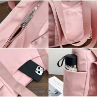 China Women's Bag Japanese-Style Solid Color Tote Bag Large Capacity Shoulder Bag Casual Minimalist Mom Bag Canvas Fabric Handbag for sale