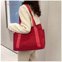 China Women's Bag Japanese-Style Solid Color Tote Bag Large Capacity Shoulder Bag Casual Minimalist Mom Bag Canvas Fabric Handbag for sale