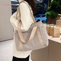 China Women's Bag Japanese-Style Solid Color Tote Bag Large Capacity Shoulder Bag Casual Minimalist Mom Bag Canvas Fabric Handbag for sale