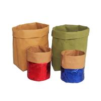 China Wholesale Reusable washable kraft paper Plants Bins Organizer Toys Storage Bag for sale