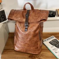 China Colefa Hotsell High-capacity Computer Foldable Business British Style Rucksack Bags Brown Waterproof UK Wind PU Leather Backpack for sale