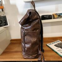China Colefa Hotsell High-capacity Computer Foldable Business British Style Rucksack Bags Brown Waterproof UK Wind PU Leather Backpack for sale