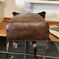 China Colefa Hotsell High-capacity Computer Foldable Business British Style Rucksack Bags Brown Waterproof UK Wind PU Leather Backpack for sale