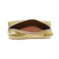 China Custom design golden toiletry travel pencil bag washable kraft paper pouch for girl for sale