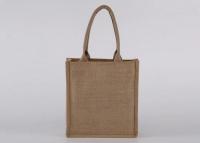 China Fantastic Reusable Washable Tote Bags Burlap Jute Shopping Bag With Custom Logo for sale