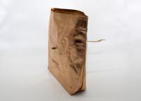 China OEM Washable Kraft Paper Makeup Cosmetic Bag Rose Gold With Metal Button Closing for sale