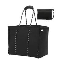 China Colefa Spot Big Capacity European and American Leisure Travel Women's Bags CR Diving Materials Neoprene Pink Beach Tote Bag for sale