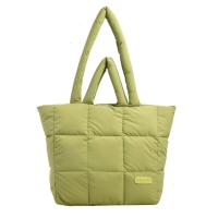 China Colefa Aesthetic Travel Gear Puffy Quilted Padded Puff Custom Shoulder Bags High Quality Puffy White Waterproof Fluffy Tote Bag for sale