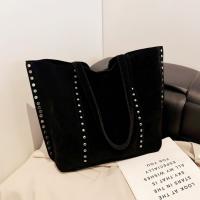 China Colefa High-end Cross-border Hot Selling Hand-held Must Have Tote Shoulder Bag Black Brown Retro Rivet Suede Armpit Bag Ladies for sale