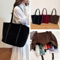China Colefa High-end Cross-border Hot Selling Hand-held Must Have Tote Shoulder Bag Black Brown Retro Rivet Suede Armpit Bag Ladies for sale
