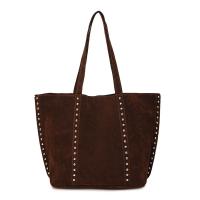 China Colefa High-end Cross-border Hot Selling Hand-held Must Have Tote Shoulder Bag Black Brown Retro Rivet Suede Armpit Bag Ladies for sale