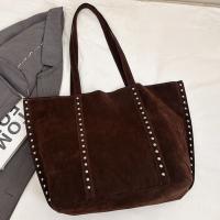 China Colefa High-end Cross-border Hot Selling Hand-held Must Have Tote Shoulder Bag Black Brown Retro Rivet Suede Armpit Bag Ladies for sale