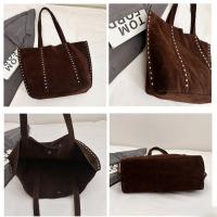 China Colefa High-end Cross-border Hot Selling Hand-held Must Have Tote Shoulder Bag Black Brown Retro Rivet Suede Armpit Bag Ladies for sale