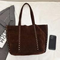 China Colefa High-end Cross-border Hot Selling Hand-held Must Have Tote Shoulder Bag Black Brown Retro Rivet Suede Armpit Bag Ladies for sale