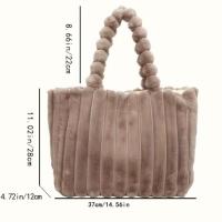 China Colefa Stocks Hot Fluffy Plush Tote Bags with Zipper & Open Closure Terry Cloth Strong Puffy Design for Women & Girls Wholesale for sale