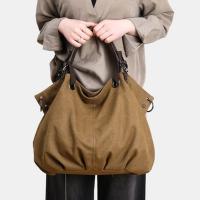 China Colefa Lands End Handmade Cotton Canvas Shoulder Tote Bag With Custom Logo Printed Luxury Vintage Retro Ruffle Utility Tote Bags for sale